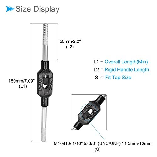 Tap Wrench Handle Fit M1m10 1/16"3/8" unc/unf Taps Size Adjustable ...