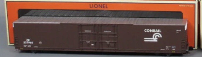 LIONEL CONRAIL 86’ HI CUBE AUTO PARTS BOX CAR! O SCALE CARRIER RACK ...