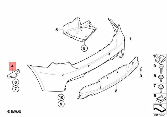 Genuine BMW E81 E87 116d 116i Extension For Rear Left Wheel Well ...