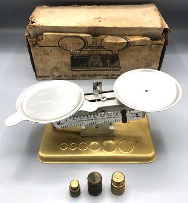 Vintage "Correct Count" Single Beam Balance Mod. # 03-R-47 Scale w/ 3 ...