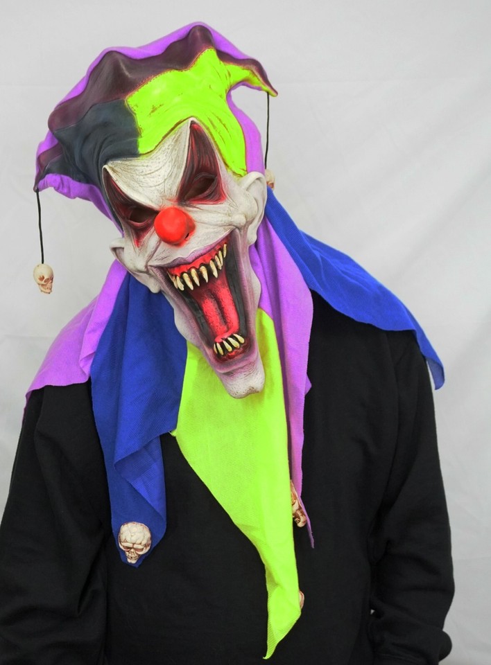 Halloween Clown Mask Killer Scary Clown Adult Full Latex Evil Realistic ...