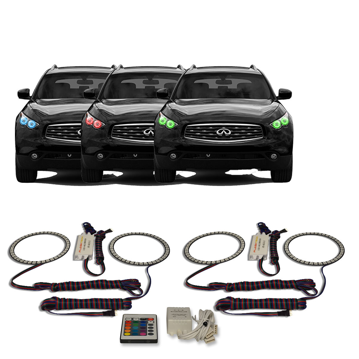 RGB Multi Color IR Headlight Halo kit for Infiniti FX37 13-17 | eBay