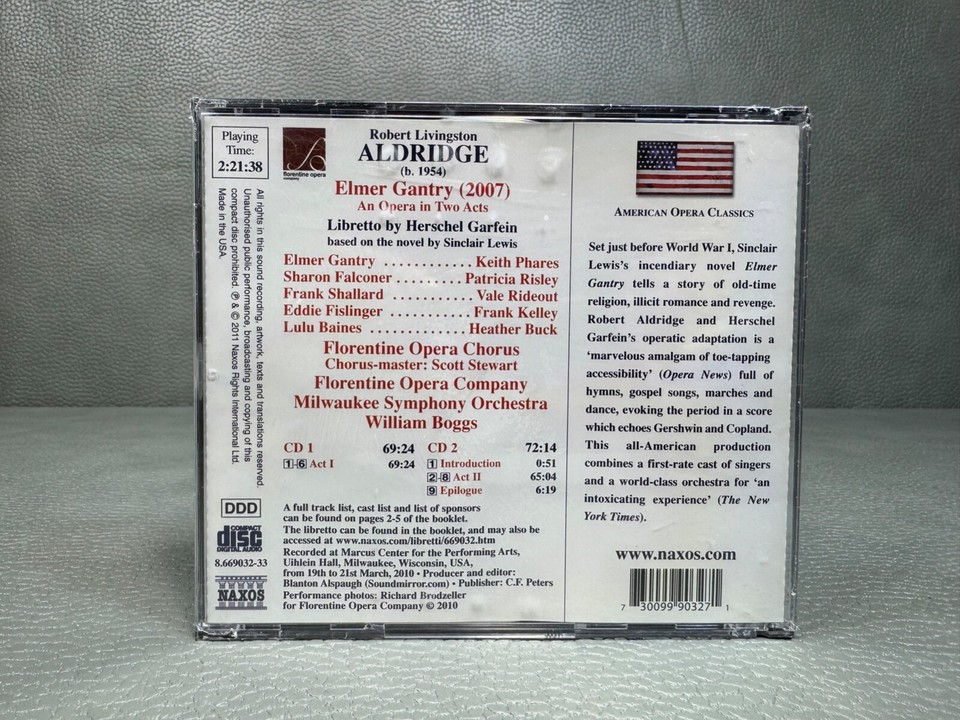 Robert Aldridge "Elmer Gantry" 2 CD Set American Opera Classics ...