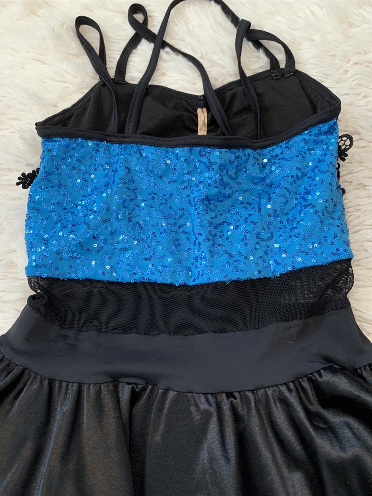 Weissman Dance Costume Adult Small Blue Sequins Jazz Clogging tap ...