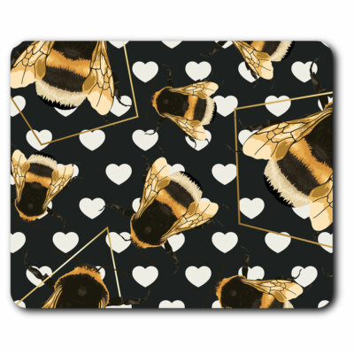 Computer Mouse Mat - Art Deco Gold Bumble Bees Fun Office Gift #2255 ...