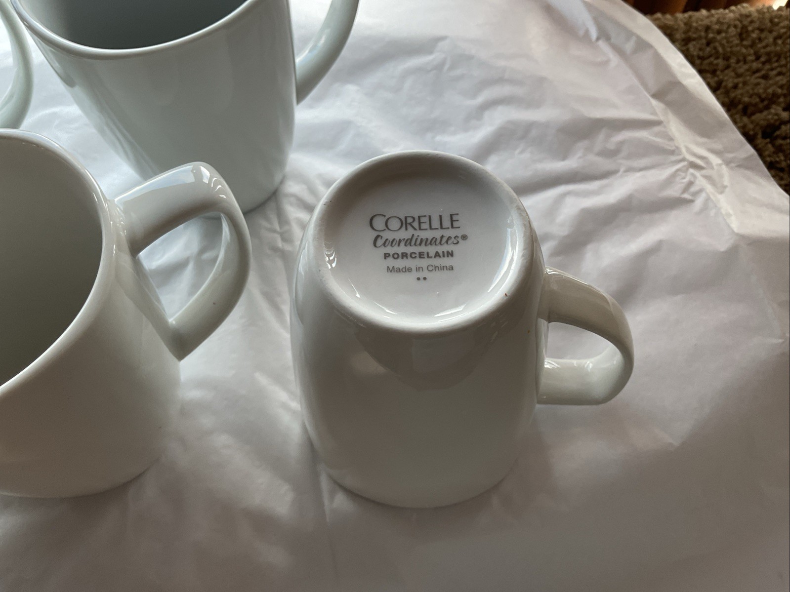 Corelle Corning Stoneware Coordinates Coffee Cup Mug Set 4 Winter Frost ...