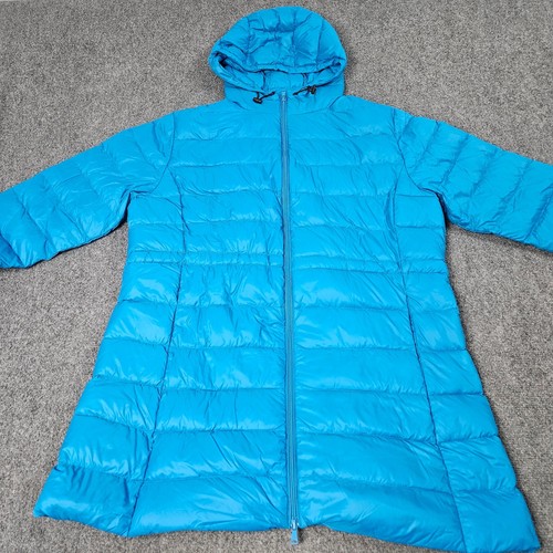 Wantdo Duck Down Puffer Jacket 2XL Teal Blue Full Zip Hood Packable ...