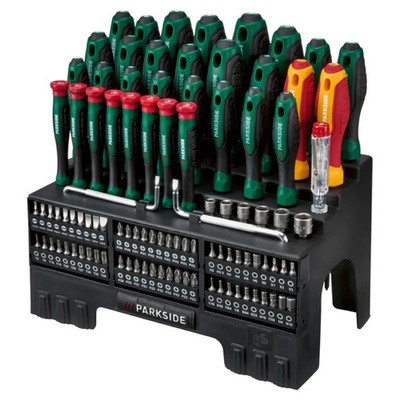 Parkside 101 Piece Screwdriver & Bit Station Set With Magnetic Tips ...