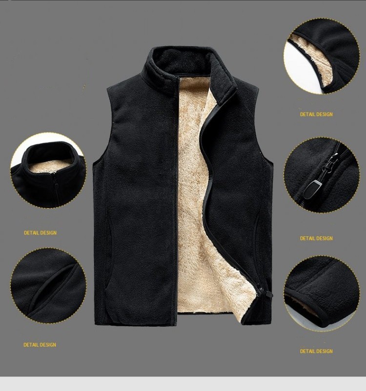 Men Warm Microfleece Fleece Vest Body Warmer Sleeveless Jacket Sherpa ...