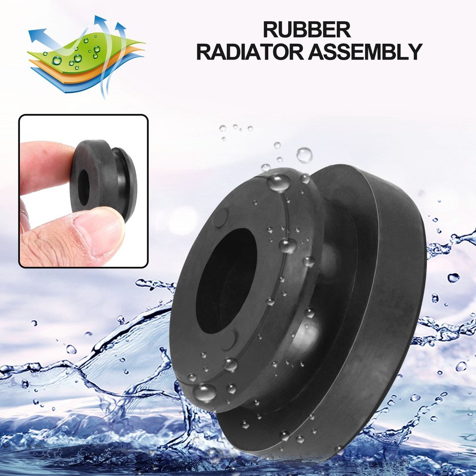 2PCS Radiator Assembly Upper Insulator Mounts Bushing Rubber Black Fit ...