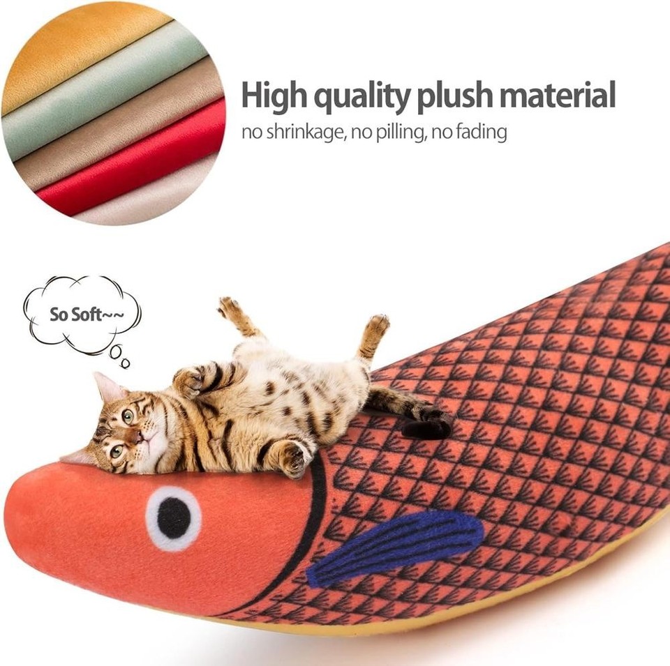 Cat Fish Plush Toy With Catnip - 3Pcs Soft Kitten Toys, Saury Fish ...