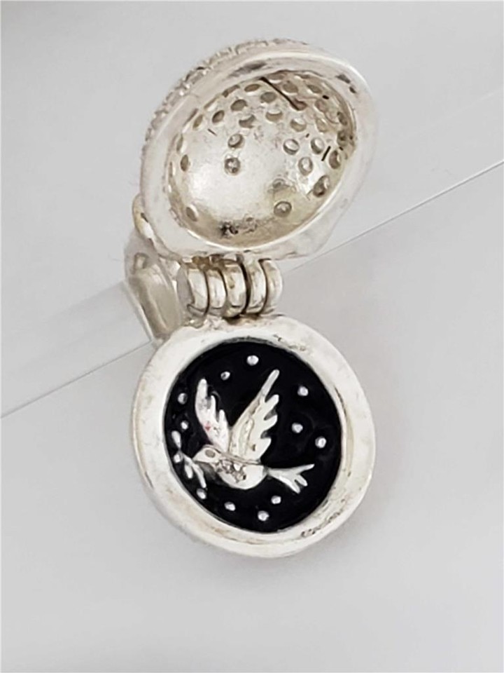 💖Chamilia 2015 PEACE DOVE LOCKET DANGLE Sterling Bead 2025-1665 $90 ...