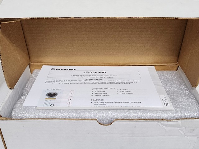 Aiphone JF-DVF-HID Vandal-Resistant Flush-Mount Audio/Video Door ...