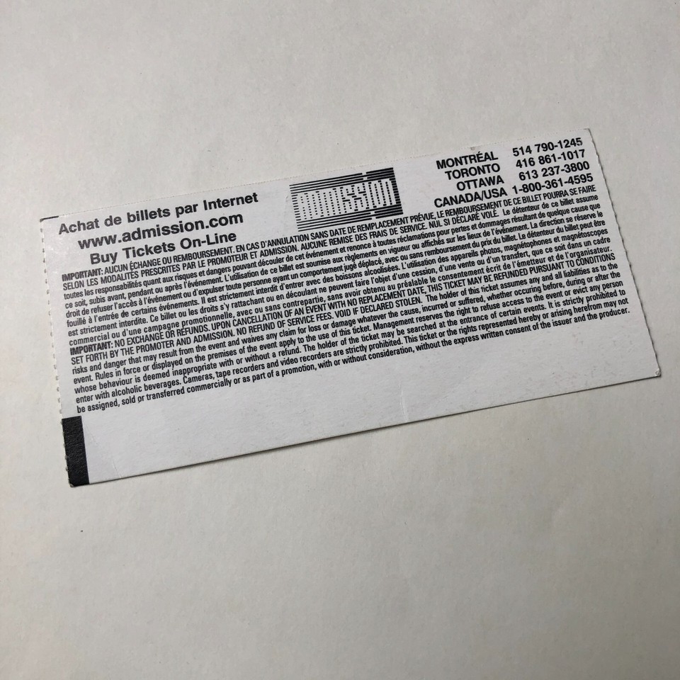 Aerosmith Molson Centre Montreal Rock Band Concert Tour Ticket ...