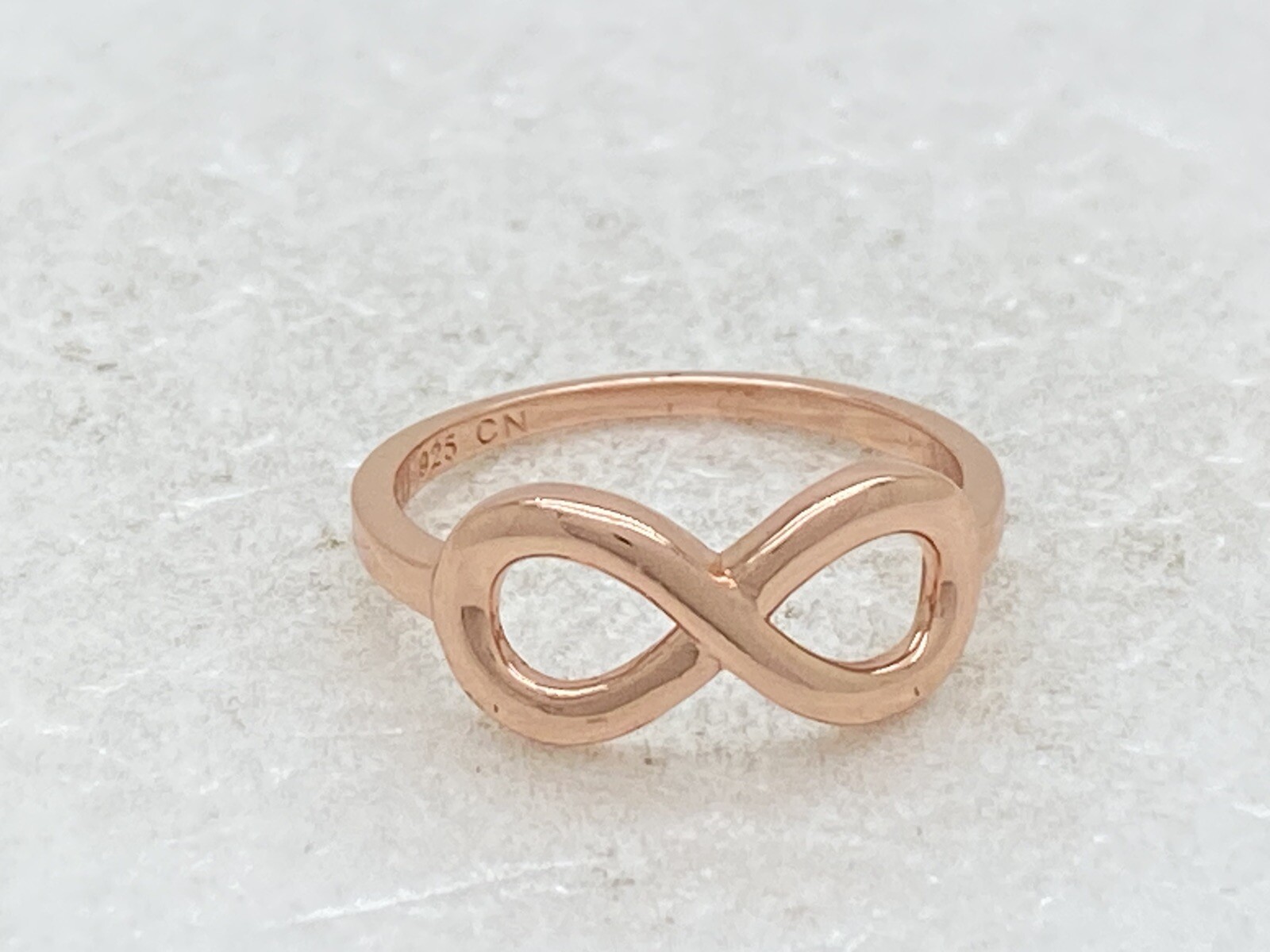 Sterling Silver ATI CN Infinity Symbol Rose Gold Tone… - Gem