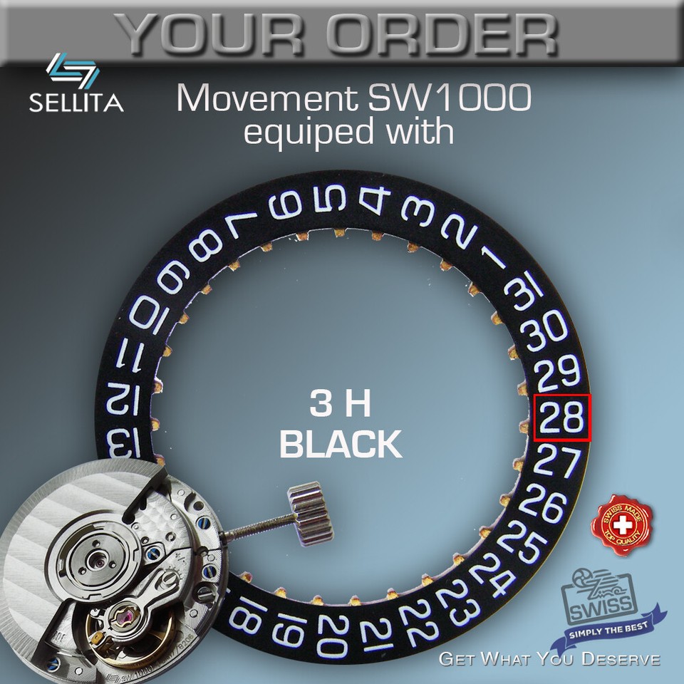 MOVEMENT AUTOMATIC SELLITA SW1000-1, TOP GRADE, COSC qualified Ø 20 mm ...