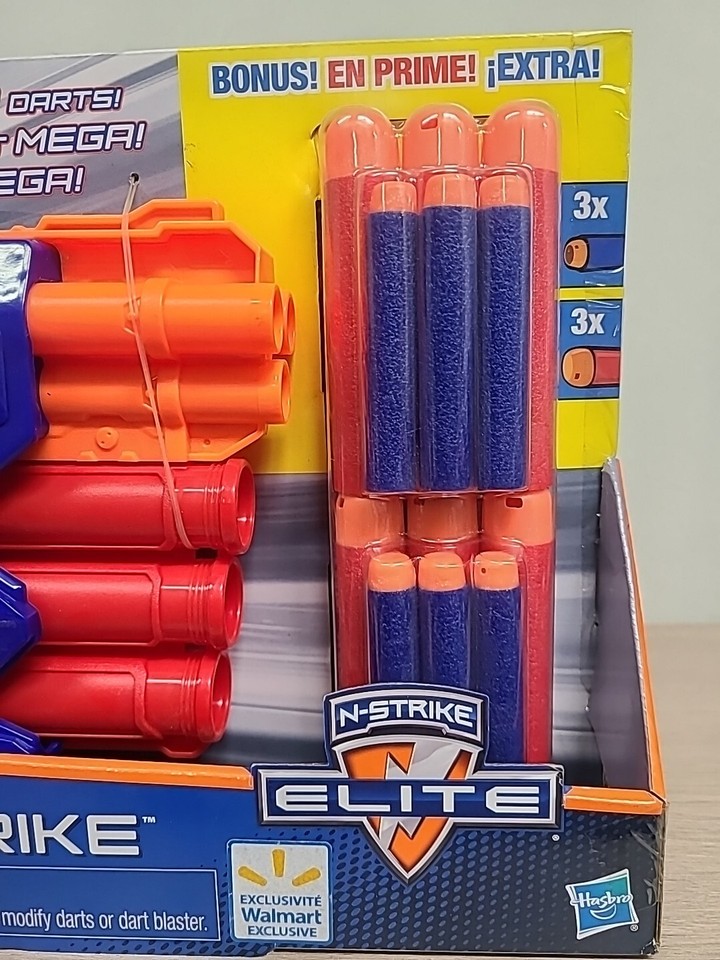 Hasbro NERF N-Strike Elite Dual Strike Blaster Mega And Elite Darts DMG ...