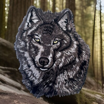 Wolf Embroidered Hook/Loop Morale Patch | eBay