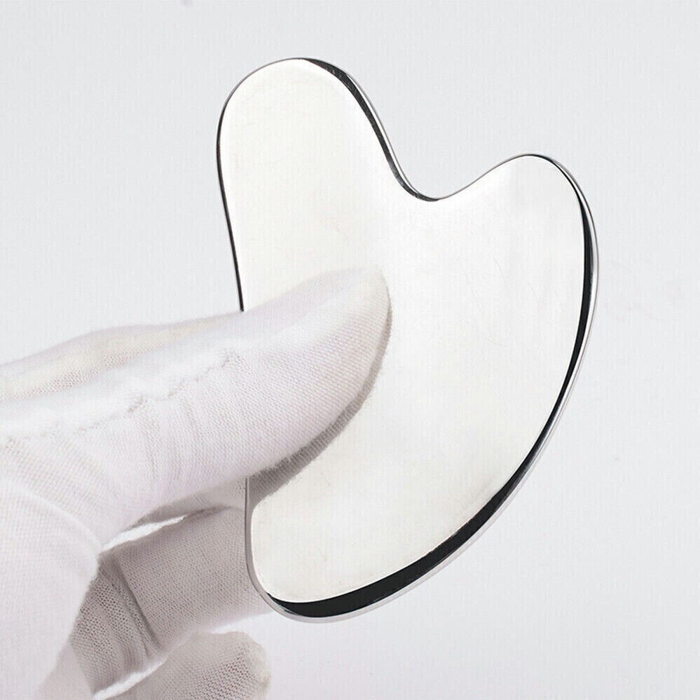 Stainless-Steel Gua Sha Massage Tool Facial Scraper Eye Roller Shaping ...