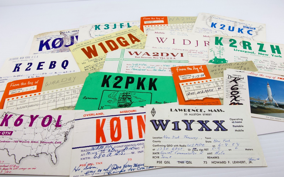 Lot of 125 Call Cards 1950s Ham Radio Amateur QSL Cards Mostly Central ...