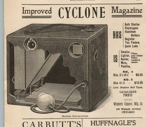 1890s-1910s Print Ad Cyclone Magazine Western Camera Chicago | eBay