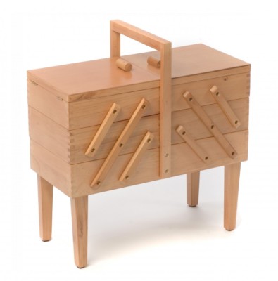 Hobby & Gift Wooden Cantilever Large 3 Tier on Legs Craft Storage Box ...