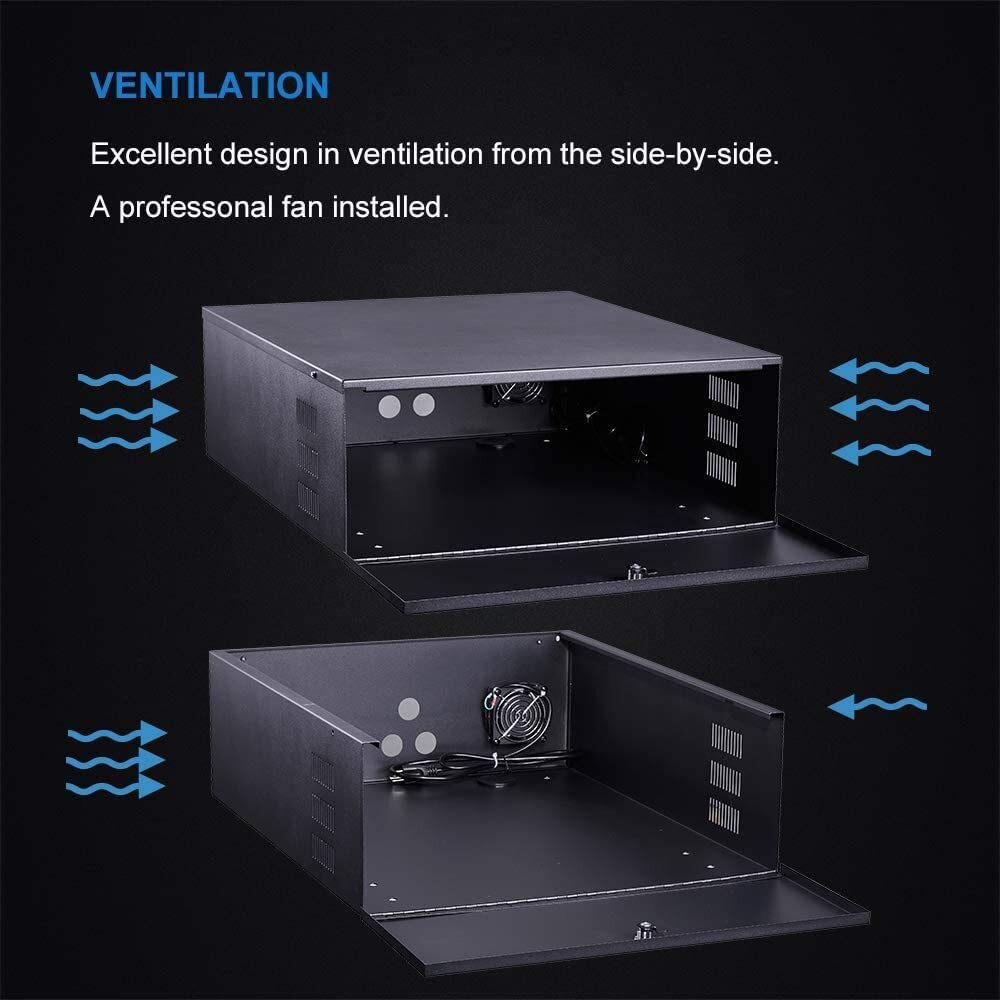 White Heavy Duty 16 Gauge Steel Dvr Security Lockbox With Fan bk 18'' X ...