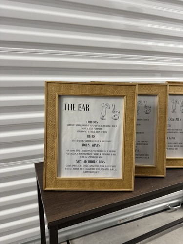 Gold-Framed Bar Menu Signs for Events | eBay