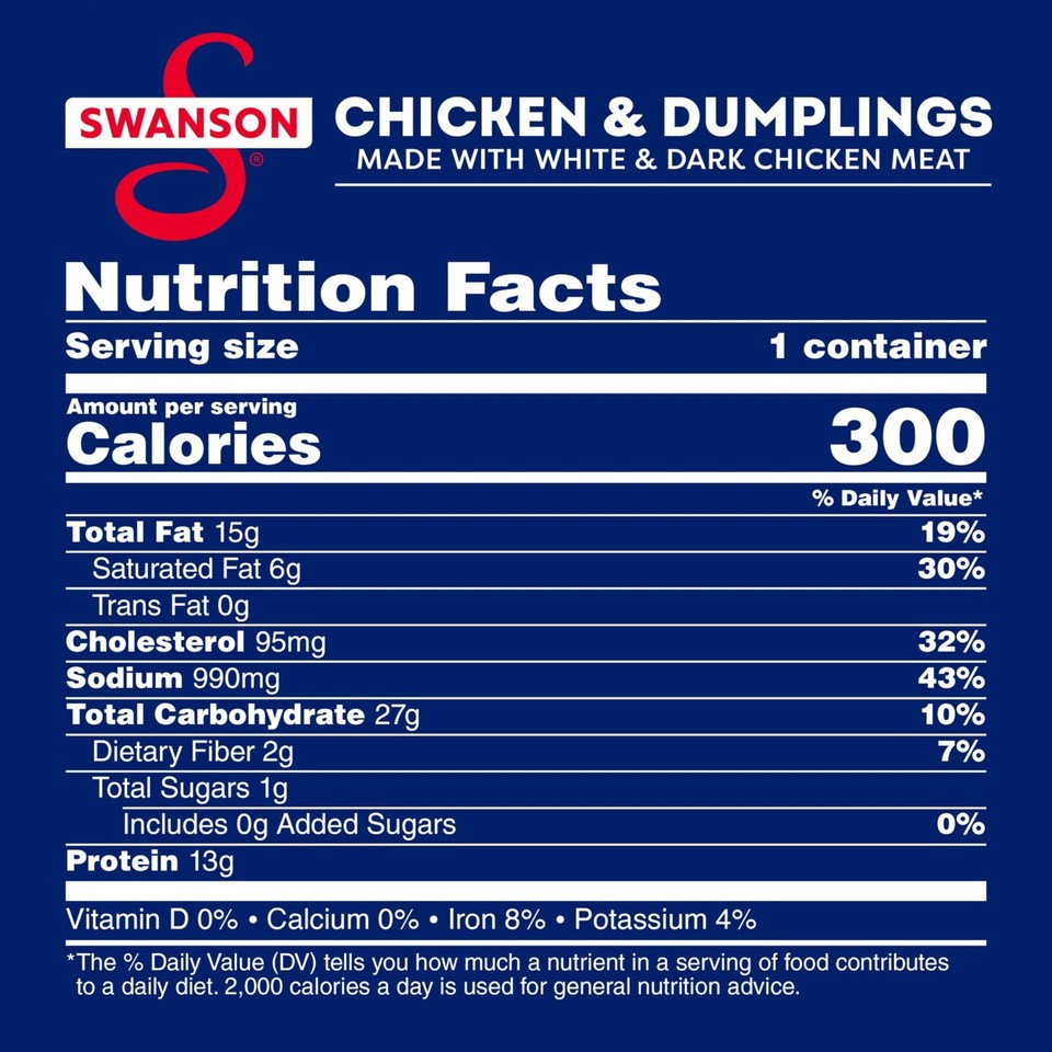 Swanson Canned Chicken and Dumplings With White and Dark Chicken Meat ...
