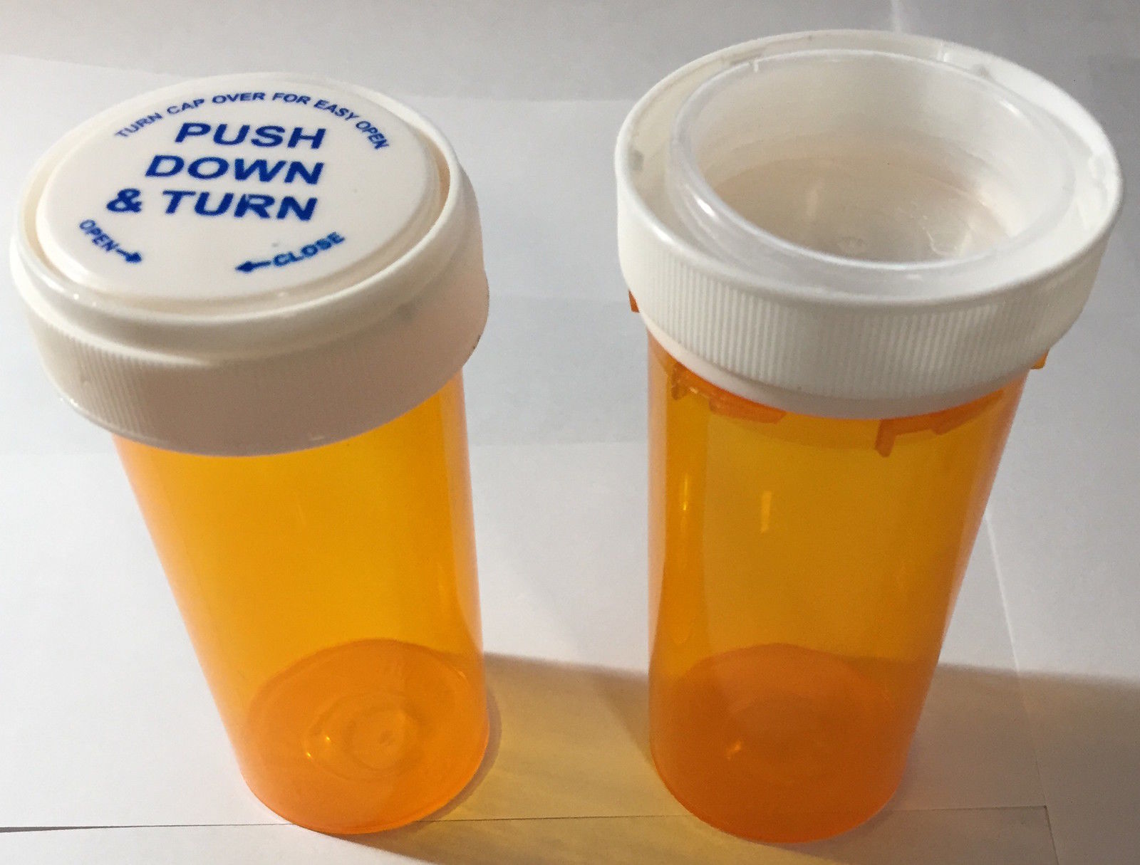 50 DUAL PURPOSE REVERSIBLE LID CAP PRESCRIPTION 13 DRAM AMBER VIALS ...
