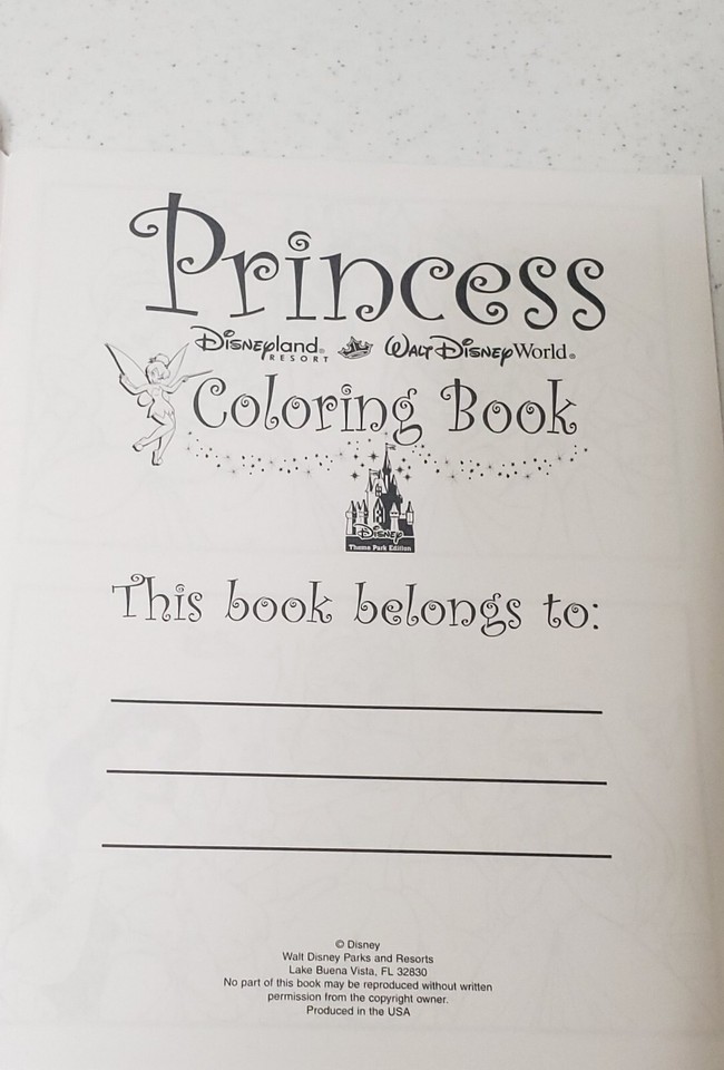 Rare Disney Princess Coloring Book Themepark Edition Snow White ...