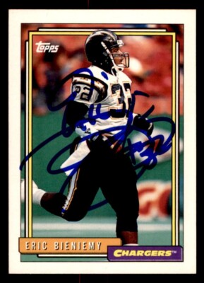 1992 Topps Football #95 Eric Bieniemy Signed Autograph (no COA) | eBay