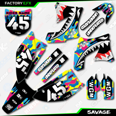 CMYK Savage Camo Graphics Kit fits 09-11 Kawasaki KXF450 KX450F Plate ...