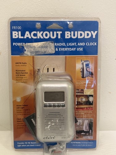 Blackout Buddy Power Failure Emergencies Plug-In Radio Clock Led Flashlight New | eBay