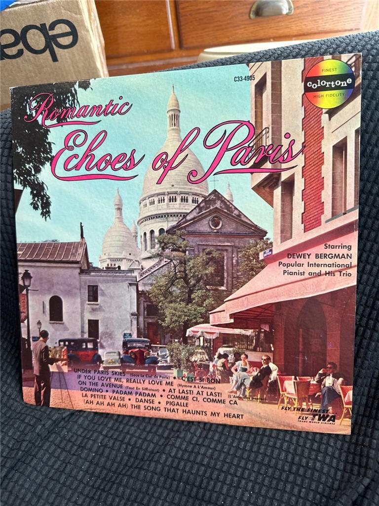 Vintage Romantic Echoes Of Paris Dewey Bergman and His Trio Record LP ...