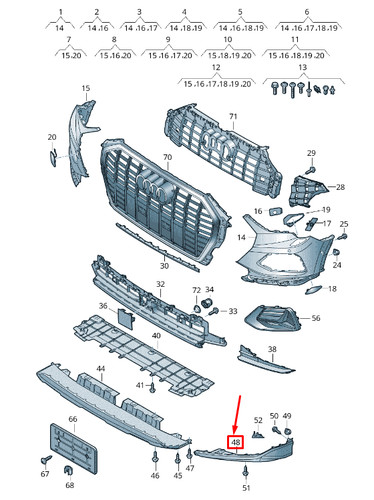 NEU AUDI Q3 F3B F3N SPOILER PRIMÄR 83A807548GRU 19-19 ORIGINAL | eBay