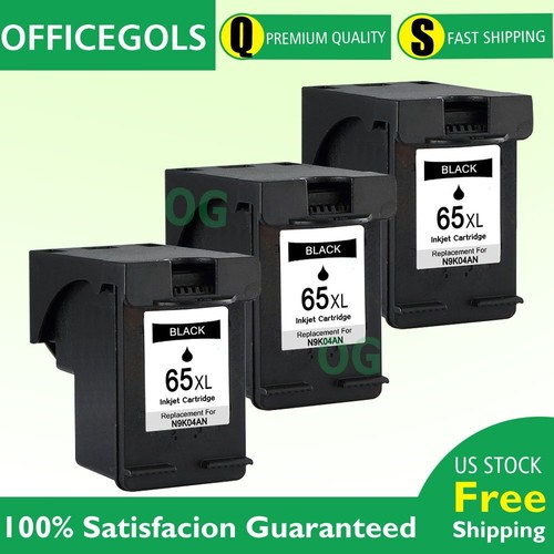 3PK 65XL Black Ink Cartridge for HP DeskJet 2652 2655 3720 3752 3755 ...