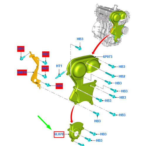 NEW FORD KA MK3 CYLINDER FRONT COVER 1742019 AM5G-6L070-AB ORIGINAL | eBay