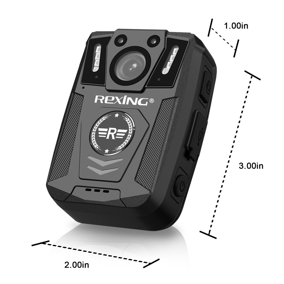 Rexing P1 Body Worn Camera, 2" Display 1080p Full HD, 64G Memory,10Hr ...