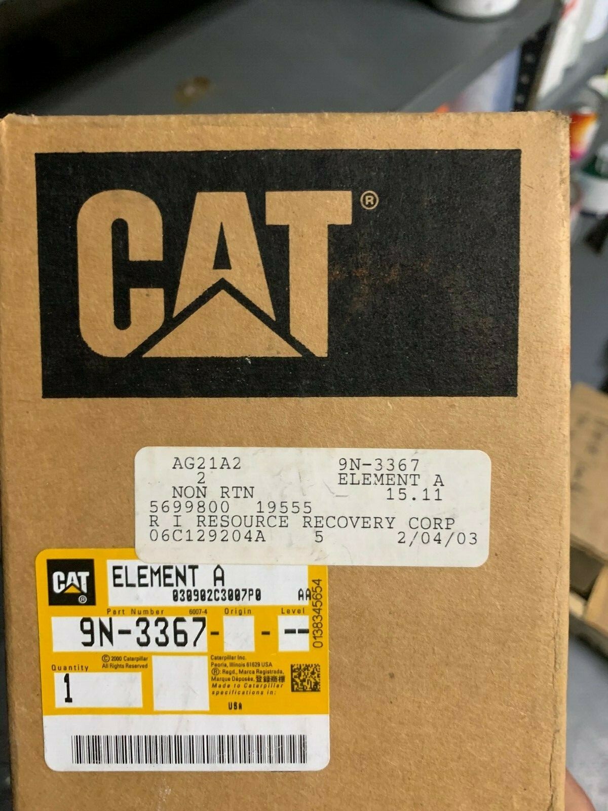 Original Caterpillar CAT 9n-3367 Coolant Conditioner Element Machine ...