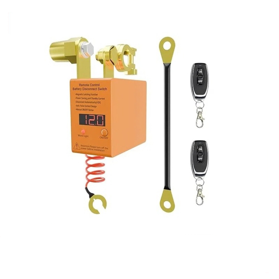 12V 24V Vehicle Battery Disconnect Switch Remote Control LED Display ...