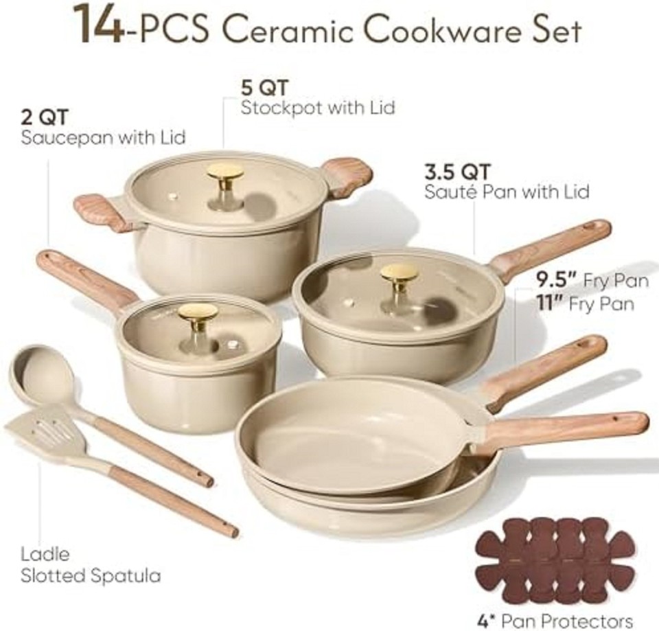 GreenPan Eras Ceramic Non-Stick 14-piece Cookware Set | eBay