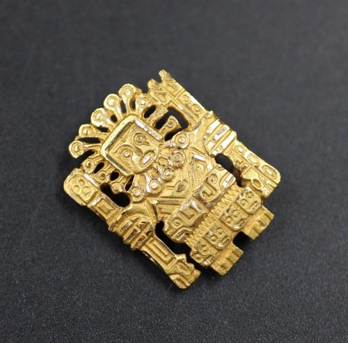 .750 18ct YELLOW GOLD Inca Vintage Brooch Pendant 4.66g -E43 | eBay UK