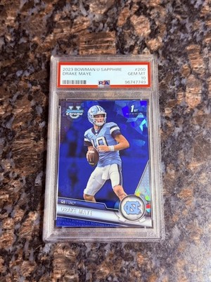 2023 Bowman U Sapphire 1st Drake Maye PSA 10 Patriots Rookie MVP | eBay