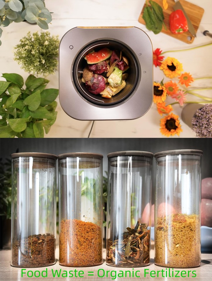 Electric Kitchen Composter, Indoor Mill Grinder Food Recycler Bin, 0 ...