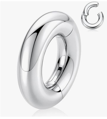One 0g 5/8 Silver Hinged Hanger Segment Ring Surgical Steel 316L PA ...