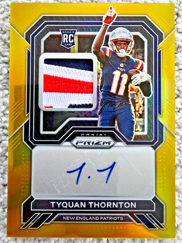 2022 Tyquan Thornton Panini Prizm RPA Logo Patch Gold Prizm SSP RC Auto ...