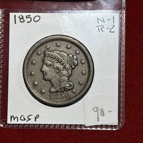 1850 N-1 R-2 Braided Hair Large Cent | eBay