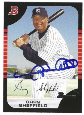 Autographed GARY SHEFFIELD 2005 Bowman New York Yankees card #60 w/COA ...