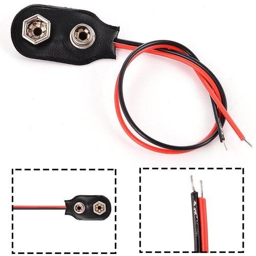 Snap 9V (9 Volt) Battery Clip Connector I Type Black HOT 15cm Black ...
